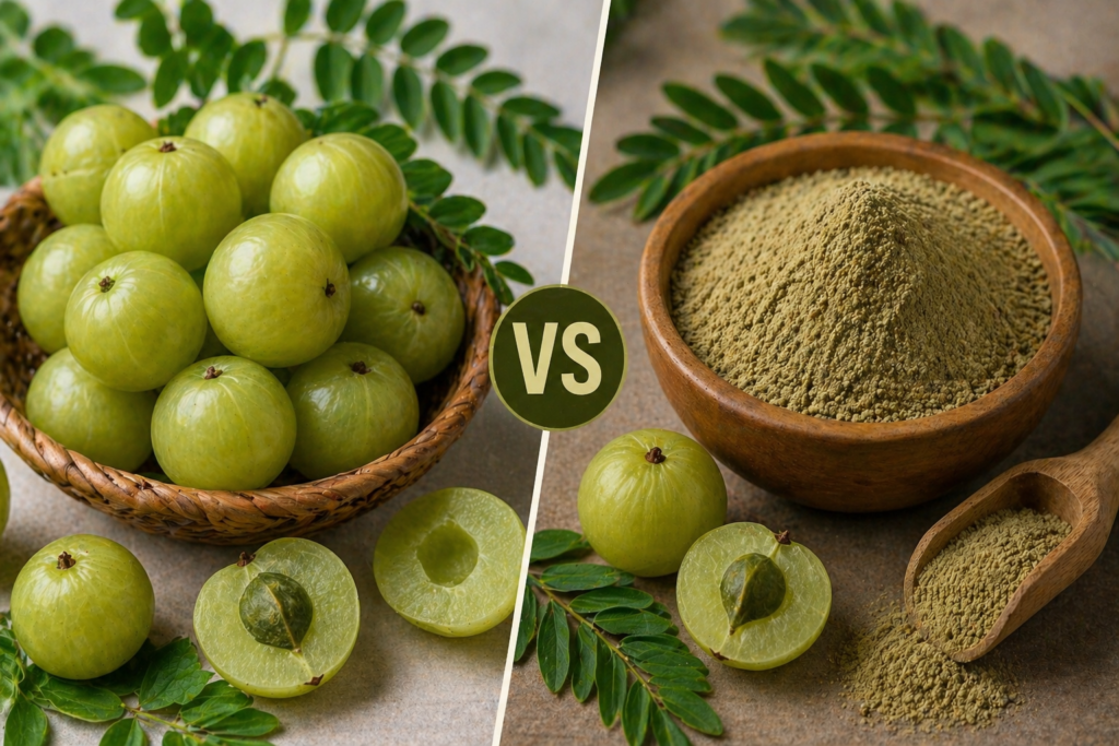 Amla Powder vs Fresh Amla for Health and Hair