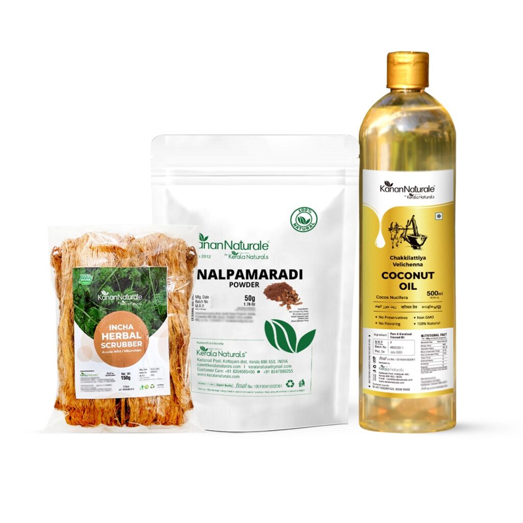 Incha + Nalpamaradi + Wood Pressed Coconut Oil - Bath Combo - Kerala ...