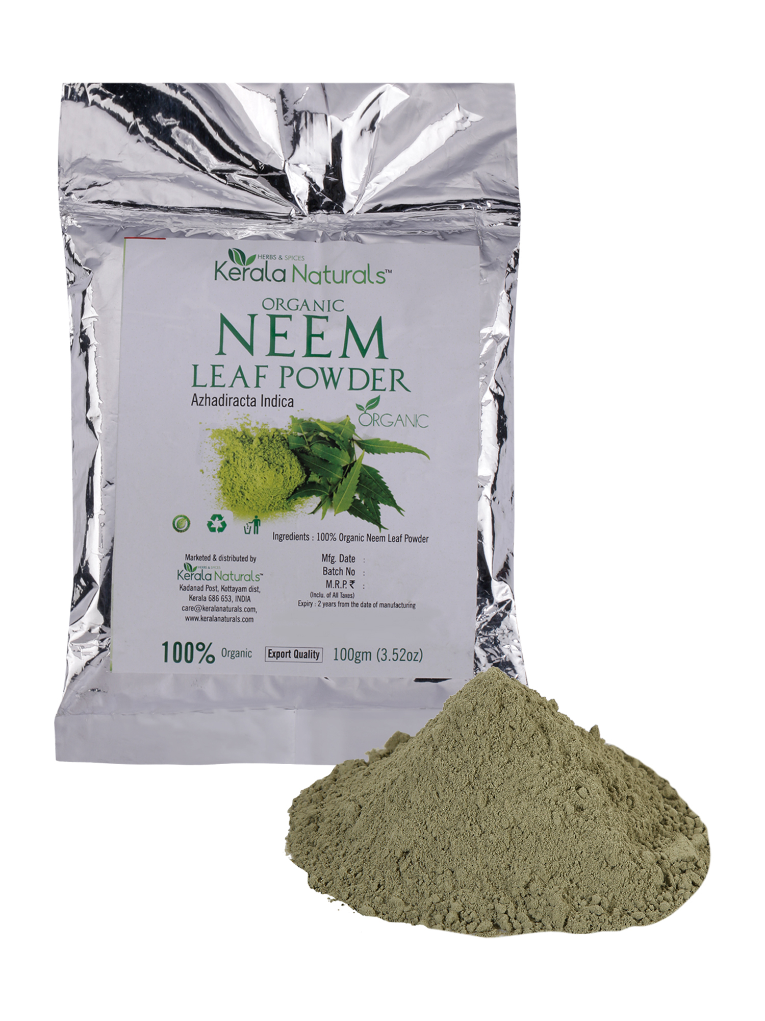 Organic neem powder 100gm - Kerala Naturals Organic neem powder 100gm - Kerala Naturals